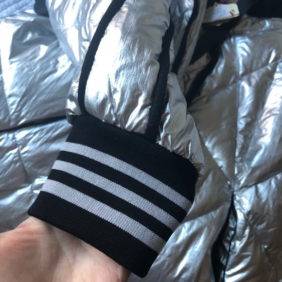 Jackets & Coats | New Down Jacket Puffer Silver With Black Size Sm ...